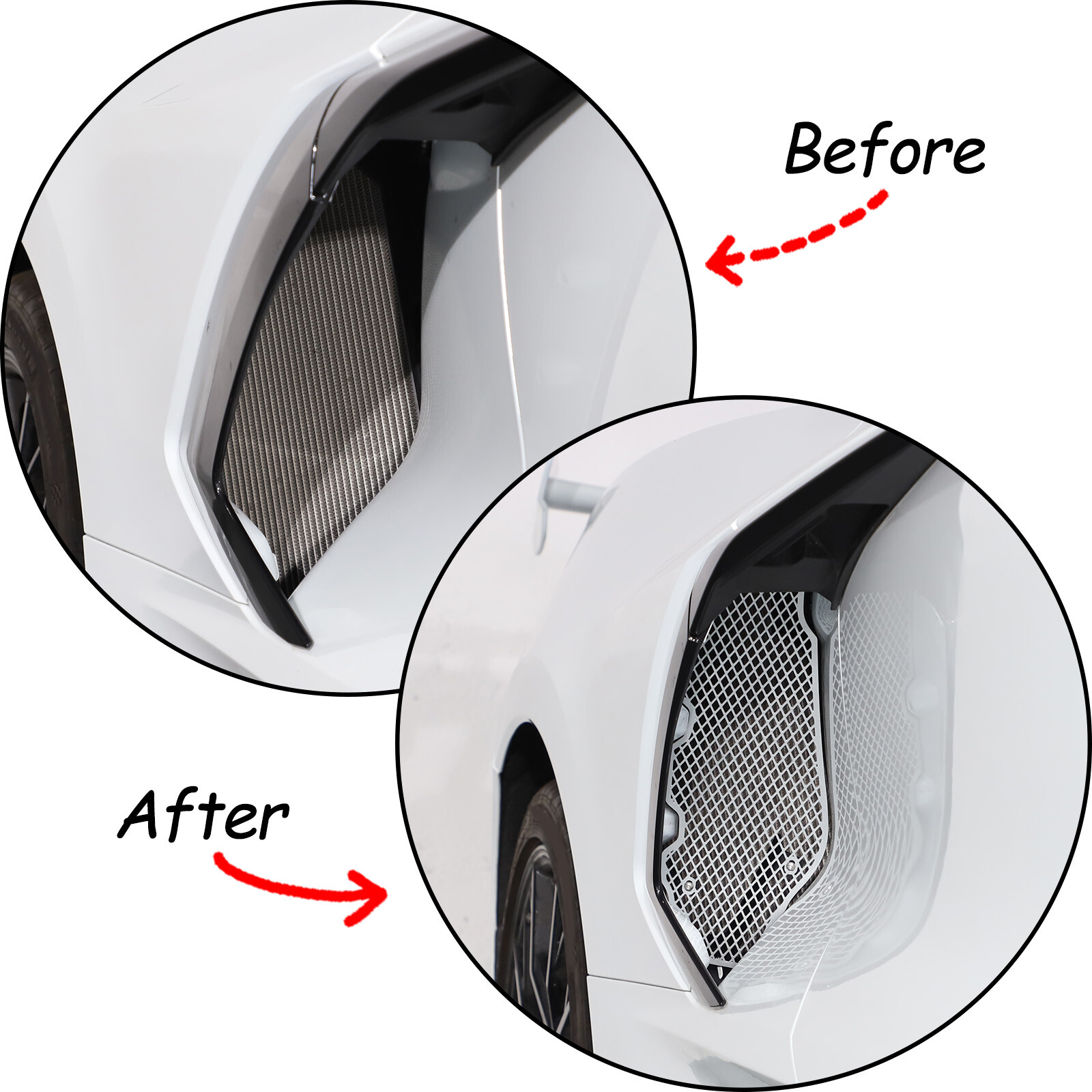 Stainless Steel Silver Side Intake Mesh Grille Insert For Corvette C8 ...