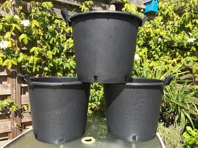 5 x Heavy Duty 30 Litre Plastic Plant Pots with Handles | Containers ...