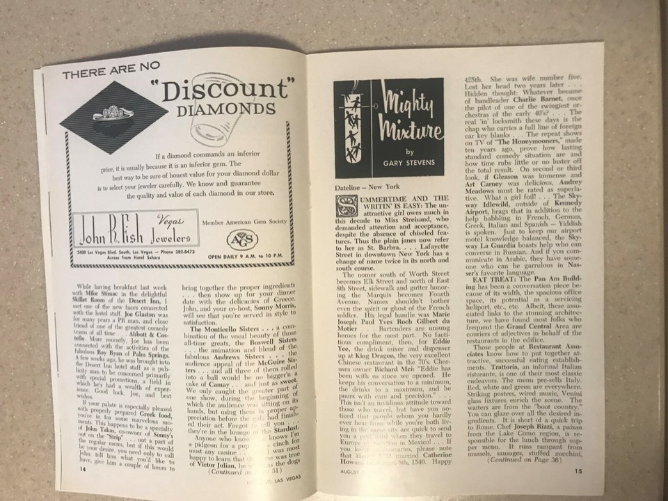 Fabulous Las Vegas Magazine Jane & Joan Ryba The Flattops Miss Loni 8/7 ...