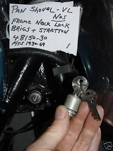 PANHEAD-SHOVELHEAD "NEW OLD STOCK" FRAME NECK HEAD LOCK WITH 2 KEYS ...