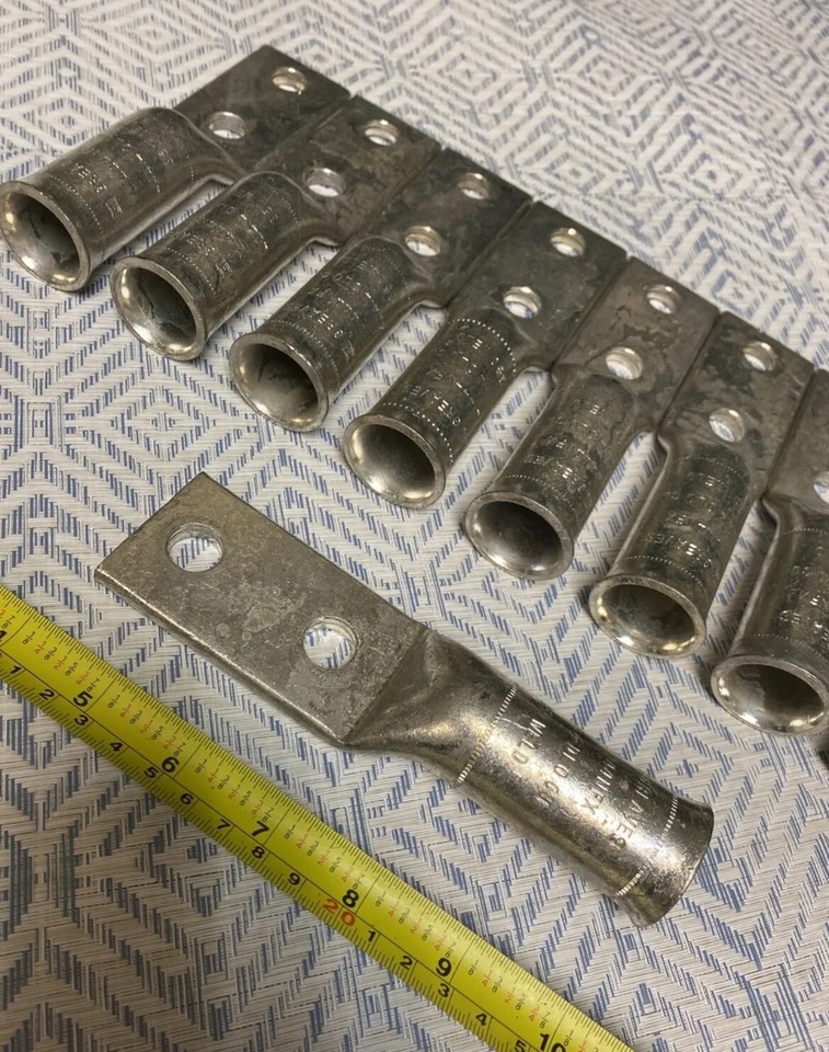 NEW (9) GREAVES Compression Terminal Lug Two-Hole Nema Long Barrel L ...