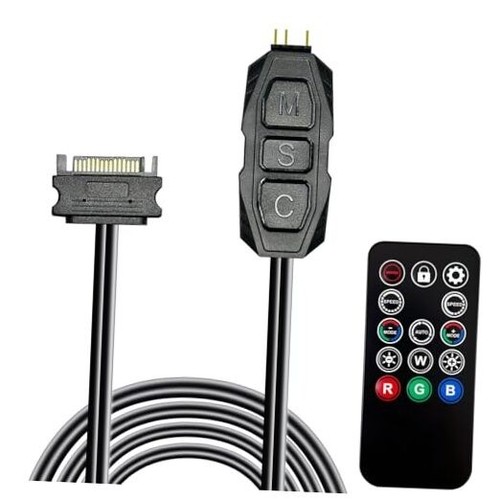 ARGB Controller Kit for PC RGB Case Fans, ARGB Splitter, SATA Power RGB ...
