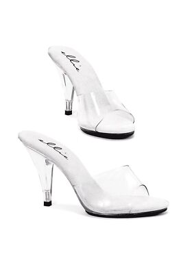 Ellie Shoes 405-VANITY 4 Inch Heel Clear Mule Women's Size Shoe | eBay