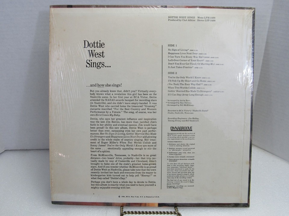 Dottie West Sings RCA Victor LSP 3490 1965 Vinyl LP Record Album | eBay