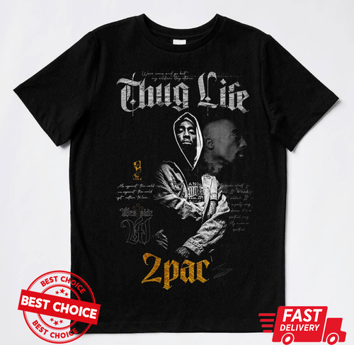 TUPAC SHAKUR 2Pac Thug Life Rap Hip Hop Black T Shirt S-3XL Q2398 | eBay