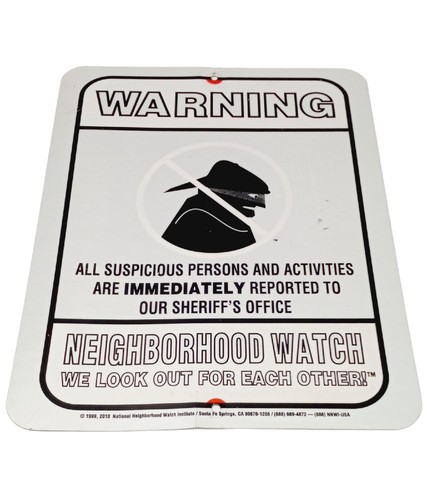 Neighborhood Watch Program Metal Street Sign 18”x24” Garage Mancave She ...