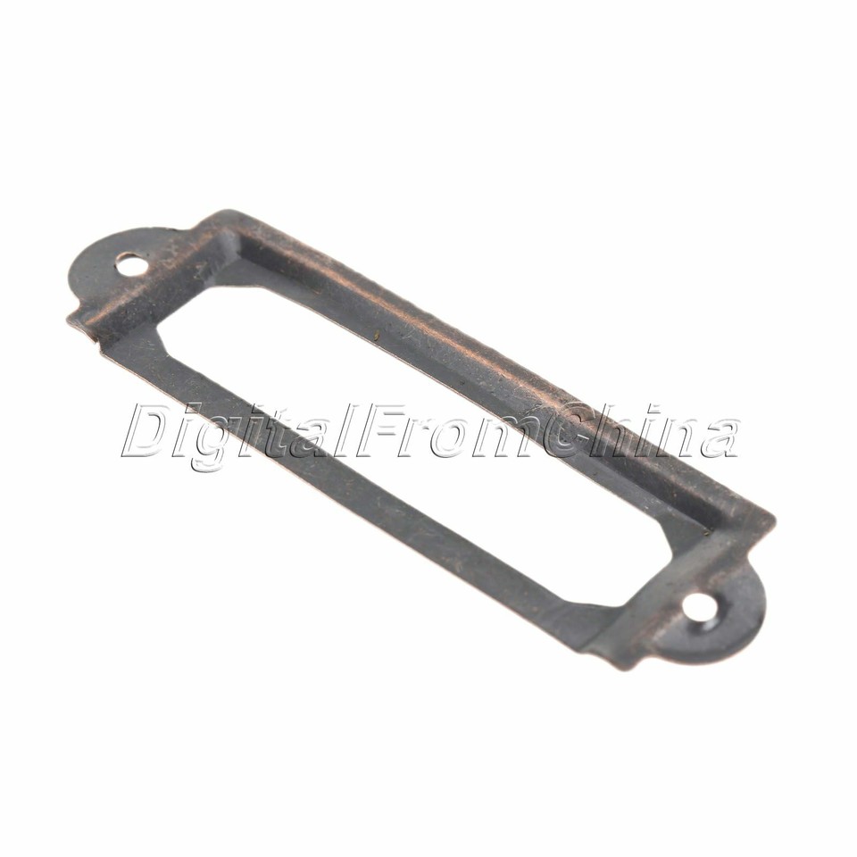12Pcs Antique Label Tag Frame File Name Card Holder for Drawer Chest ...