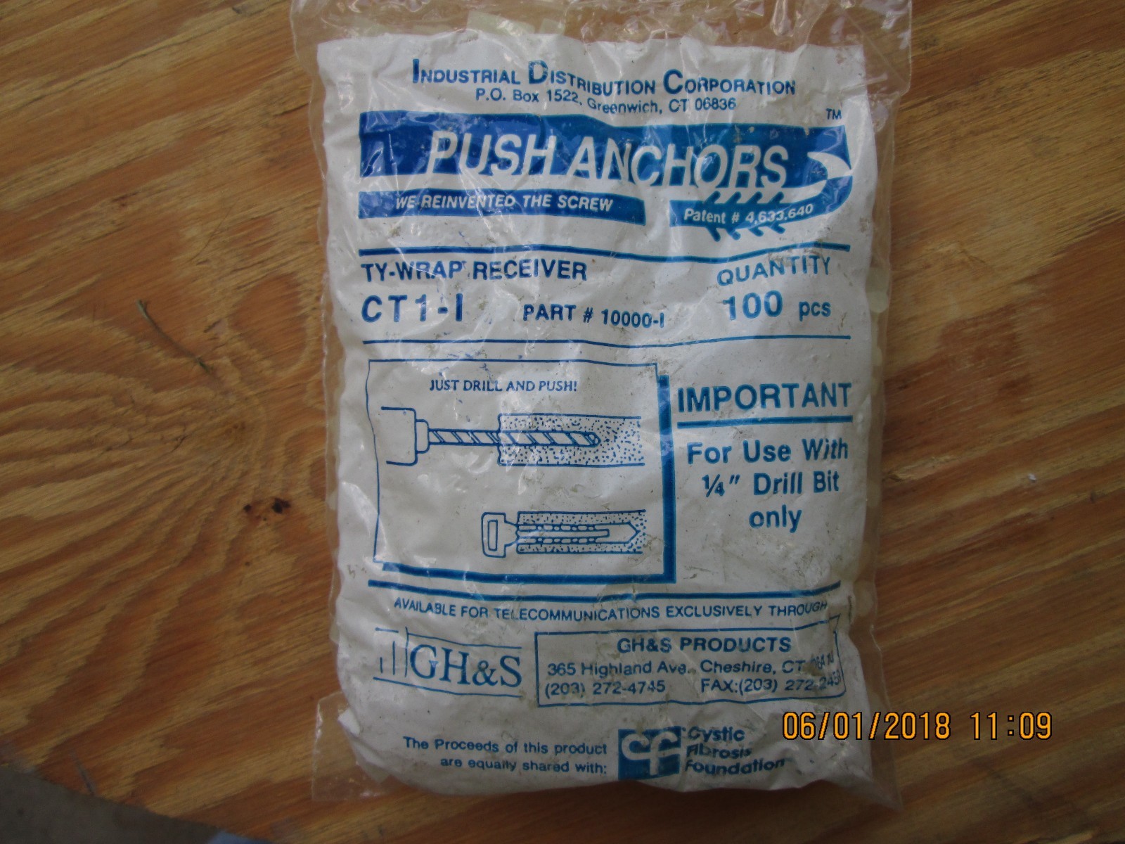 IDC Push Anchors Cable Tie Masonry Push Wall Mount Plug (100 per bag ...