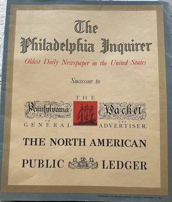 Philadelphia Inquirer Oldest Daily Newspaper US PA Packet General 1962 ...