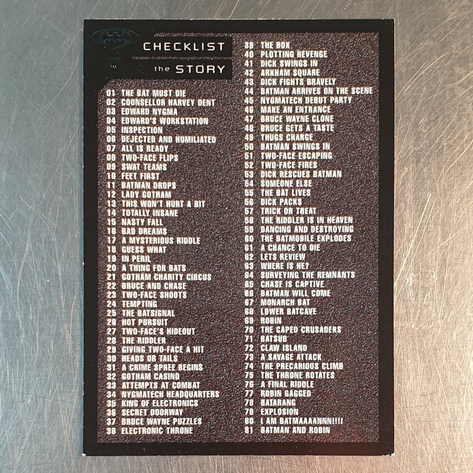 1995 DC Dynamic Batman Forever Complete Base Card Set #01-110 | eBay