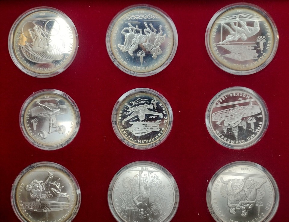 USSR 1980 Russian Olympic Silver Proof Coin Set 28 Coins over 20 oz ...
