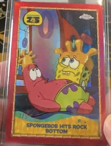 2025 Topps Chrome SpongeBob SpongeBob Hits Rock Bottom 25th Rare Insert ...