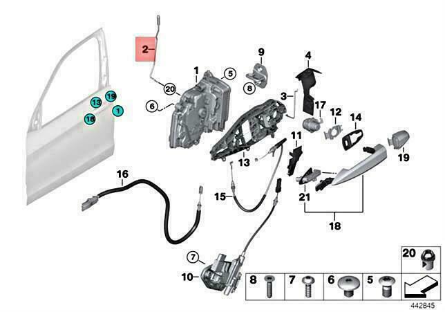 OEM BMW X5 F15 F85 X5 25D 25DX OPERATING ROD DOOR FRONT RIGHT ...