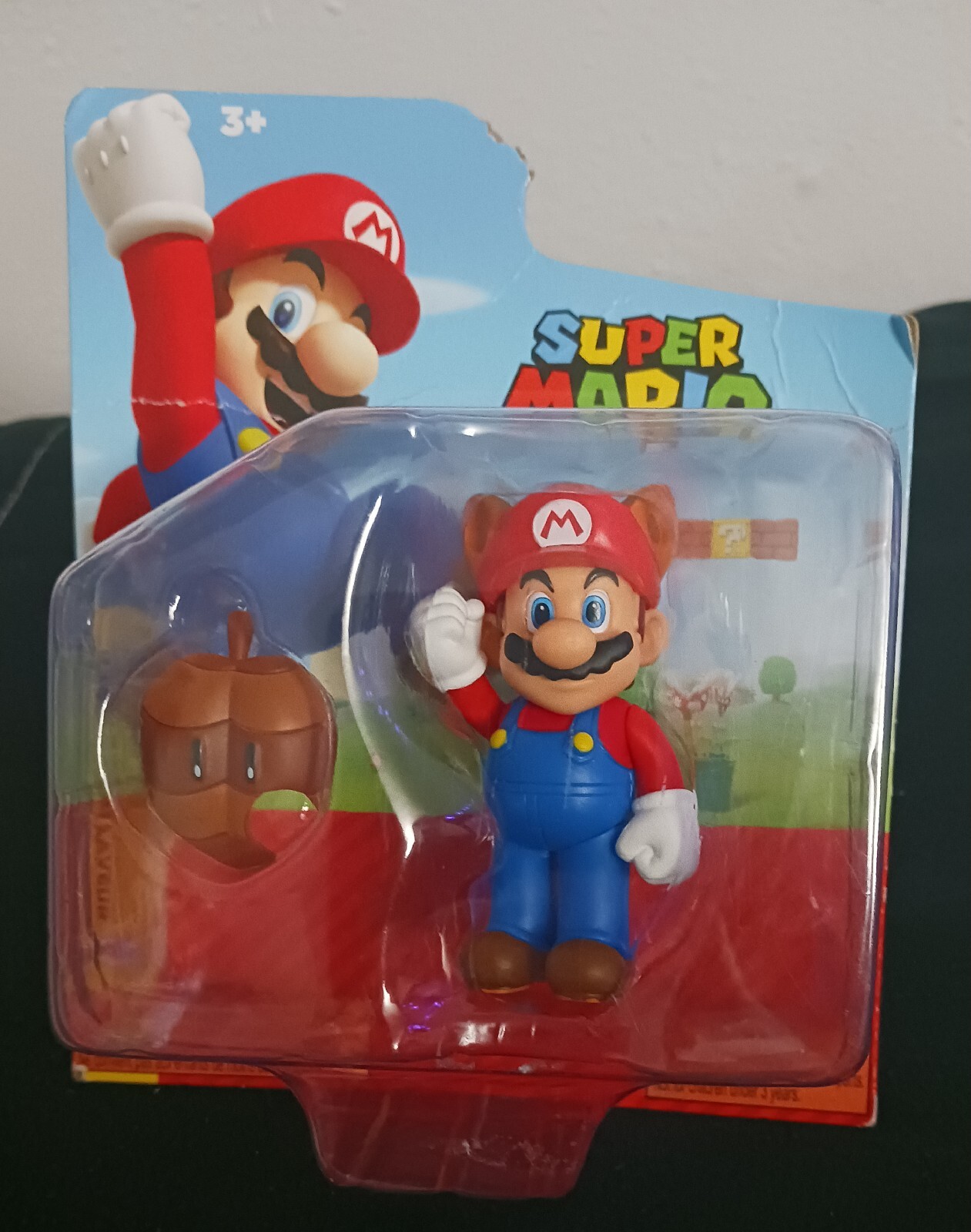 Super Mario Raccoon Mario with Super Leaf 2.5" Action Figure Nintendo ...