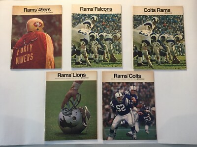 Vintage 1968 Los Angeles Rams NFL Programs-Lot of 5-Colts, 49ers, Lions ...