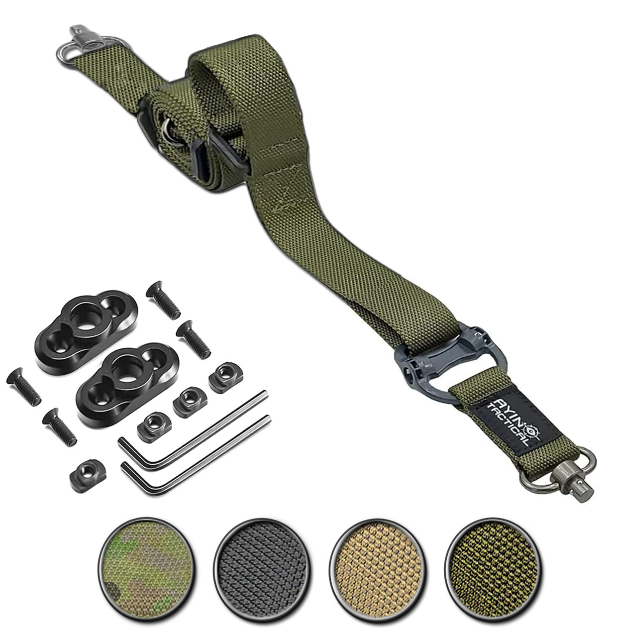 2-1 Point Rifle Sling Quick Disconnect Swivel Connections & MLOK ...