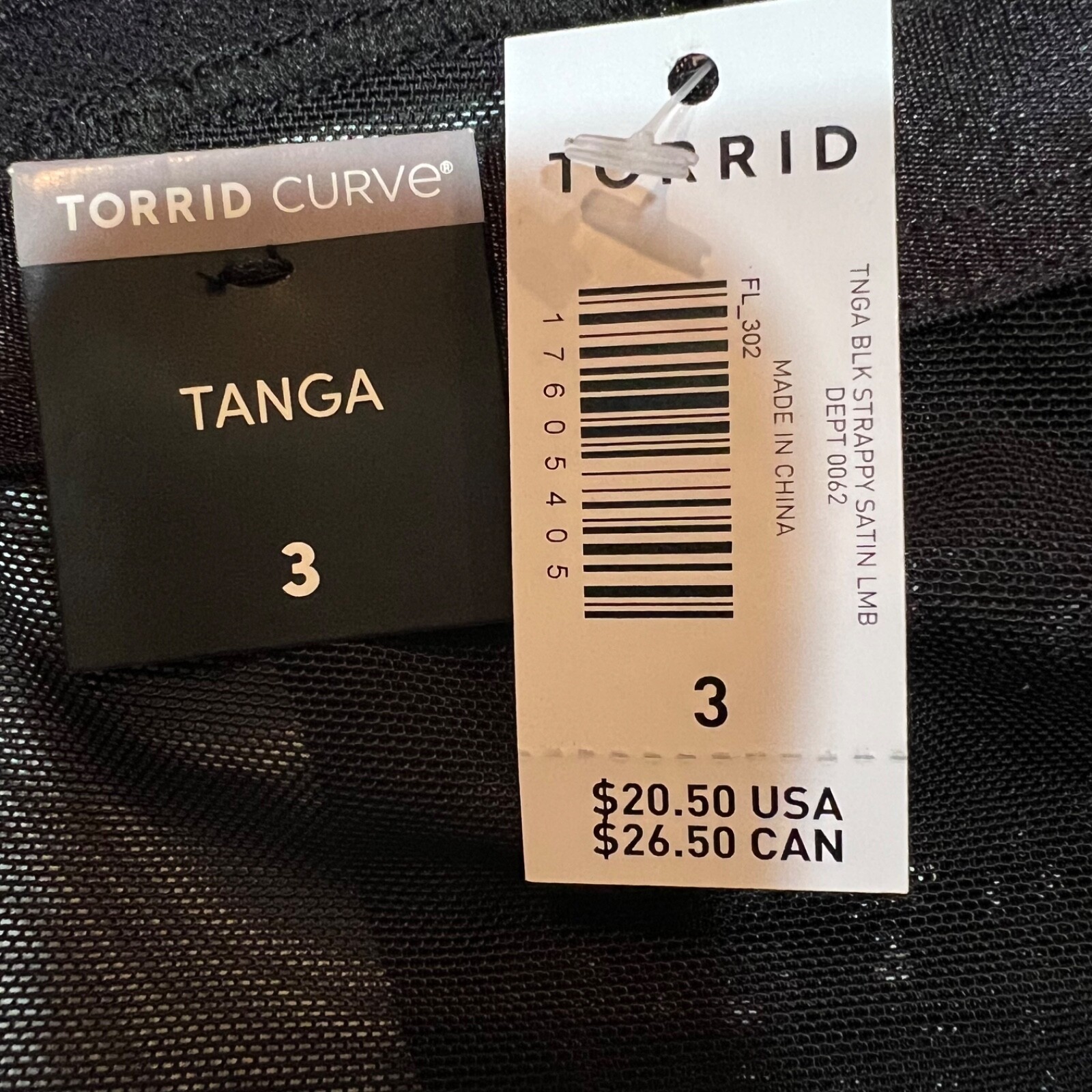 NWT TORRID Thong Tanga Pantie Sz 0X-1X-3X-4X Black Silky Sheer Mesh | eBay