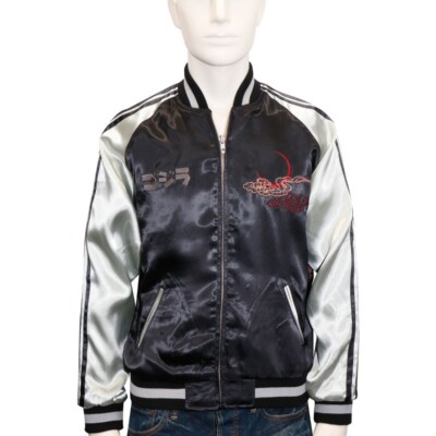 Sukajan Godzilla Red Moon Satin Embroidery Souvenir Jacket Limited Cool ...