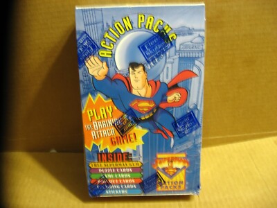 1996 Superman Fleer Skybox Action Packs Large Box Factory Sealed 48 ...