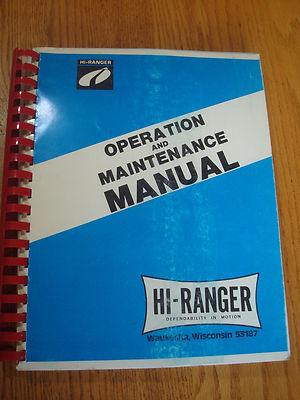 Hi-Ranger 12-125I Operation and Maintenance Manual Hi Ranger | eBay