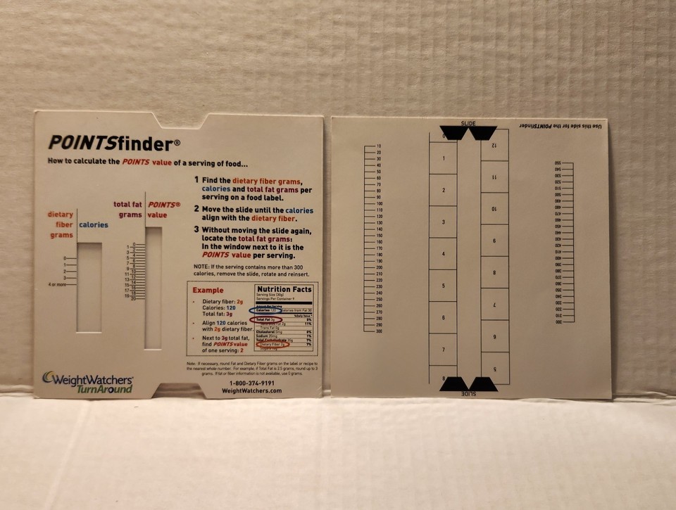 Weight Watchers WW 2006-07 TurnAround Points Finder / Booster Slide ...