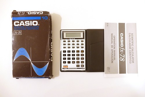 Vintage Casio fx-78 fx78 Calculator w/ Case - Tested and Working Clean ...