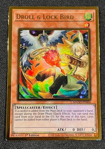 Yu-Gi-Oh! Droll & Lock Bird MAGO-EN006 Gold Rare AA | eBay