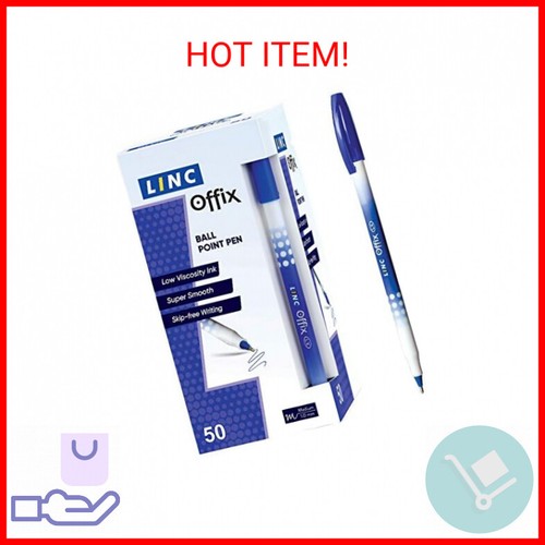 Linc Offix Smooth Ball Point Pen, 1.00mm Tip, 50-Count, Blue | eBay