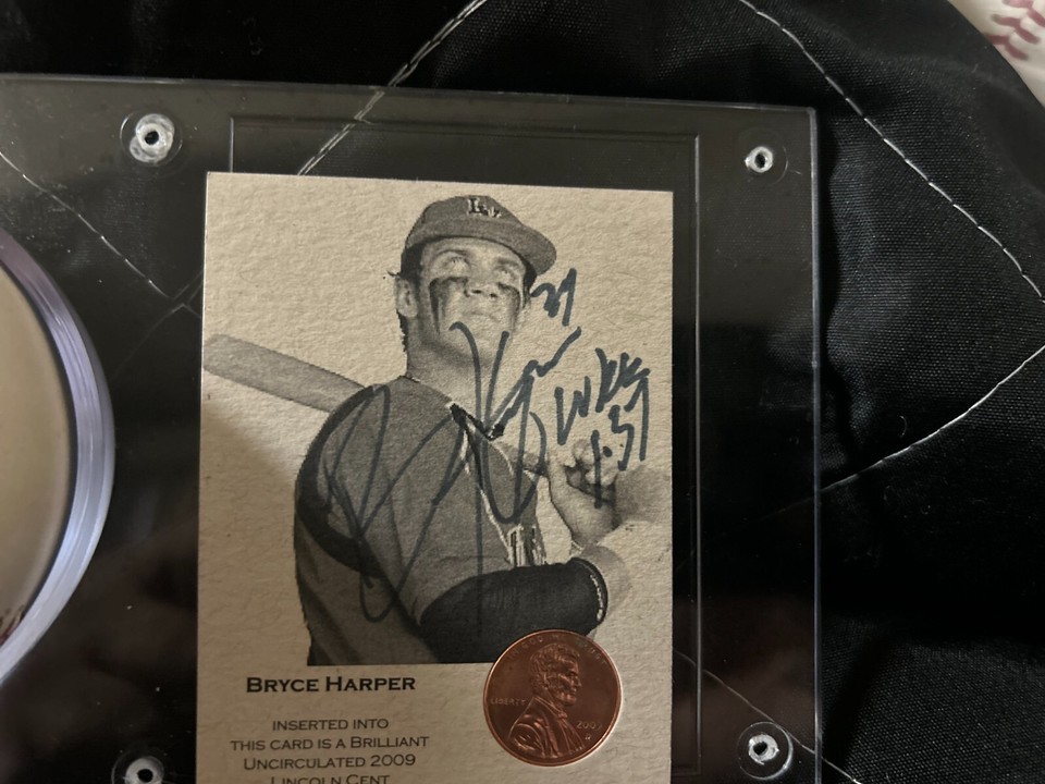 Bryce Harper Autograph MLB Rawling Baseball and Baseball Card Pre ...