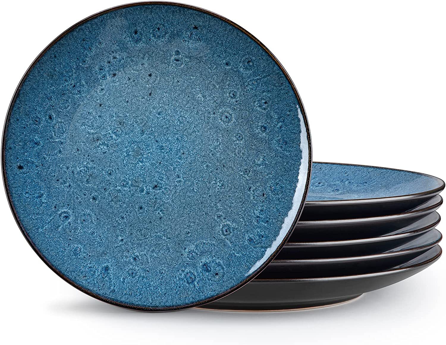 vancasso BUBBLE Blue Dinner Plate Set of 6 10.5 Inch Dish Set Large ...