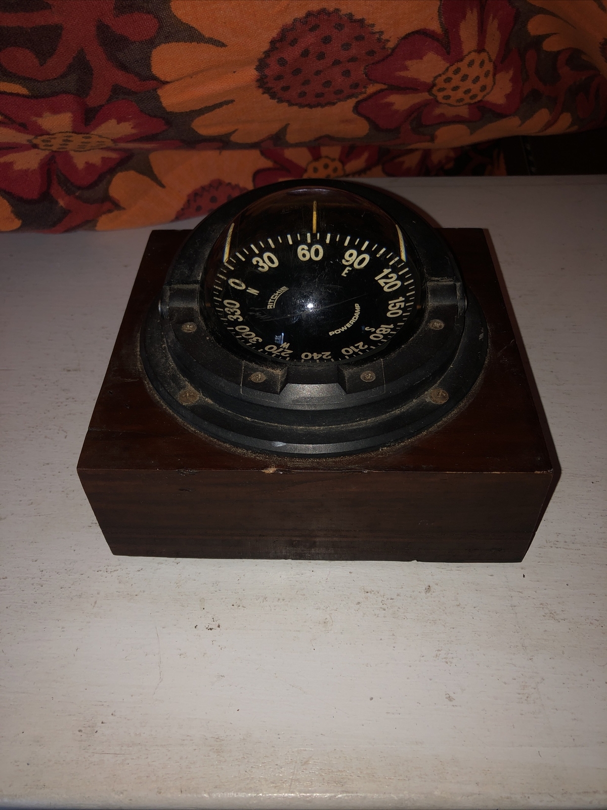 Vintage Ritchie Powerdamp Boat Wooden Mount Compass | eBay