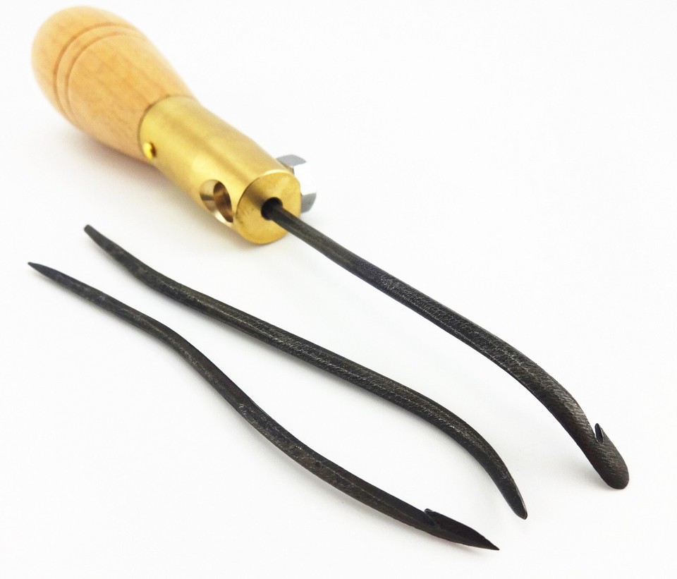 3pcs Needle Leather Craft Shoemaker Cobbler Sewing Stitching Hook Awl ...