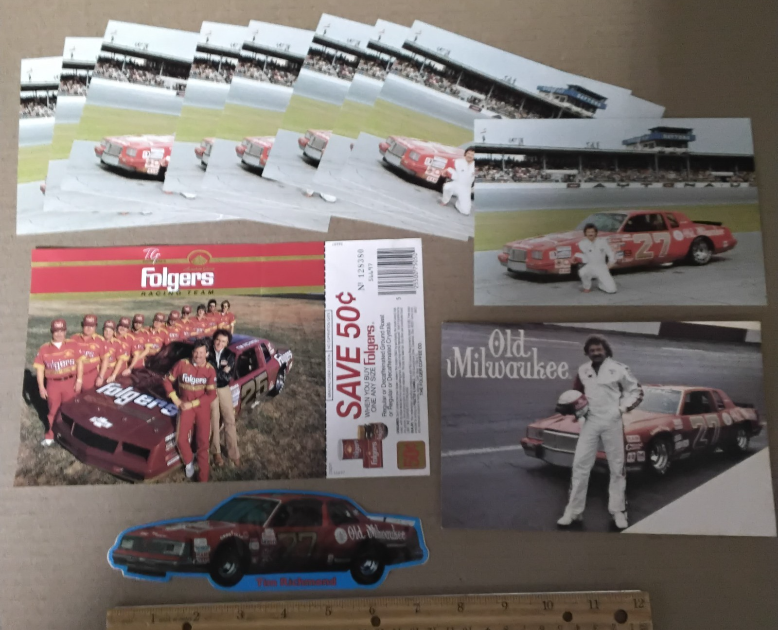 12 VTG Original Tim Richmond NASCAR Lot Racing postcard handouts ...