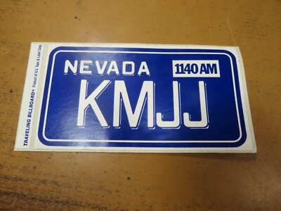 Nevada KMJJ 1140AM Radio Station Vintage Decal Bumper Sticker | eBay