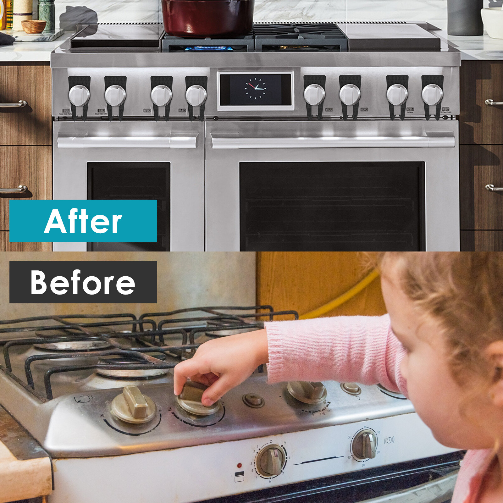 8xGas Stove Knob Covers Switch Protection for Kids Child Kitchen Safe ...