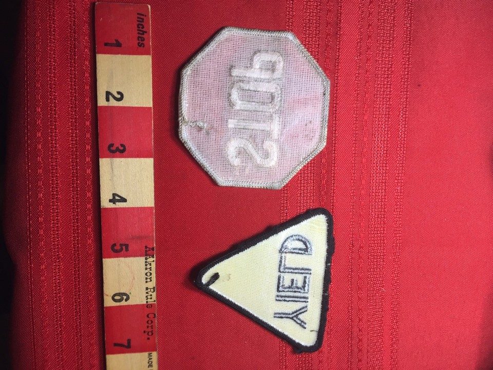 Old School Traffic Sign RED STOP & YELLOW YIELD Patch 1980s / 1990s Era ...
