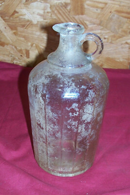 Antique Syrup Jug Glass Bottle 1 One Quart QT Old Vintage Maple Pancake ...