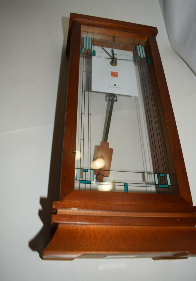 BULOVA B1839 WILLITS FRANK LLOYD WRIGHT 14" MANTEL PENDULUM CLOCK, WALNUT FINISH | eBay