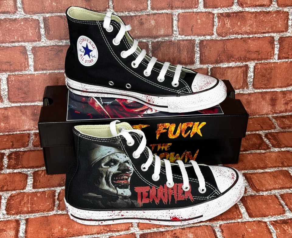 Terrifier Custom Horror High Top Converse Sneakers Scary Movie Shoes | eBay