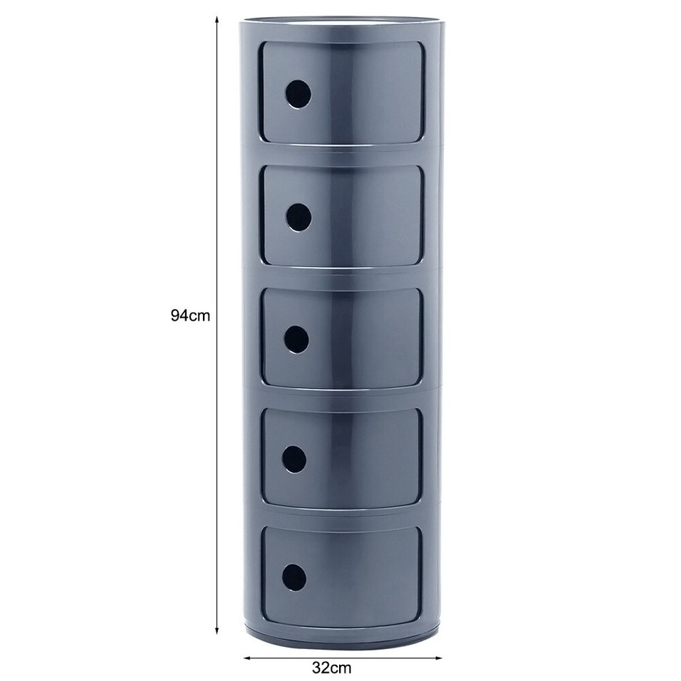 2/3/4/5 Drawers Round Storage Unit Bathroom Cabinet Chest Cupboard Side ...