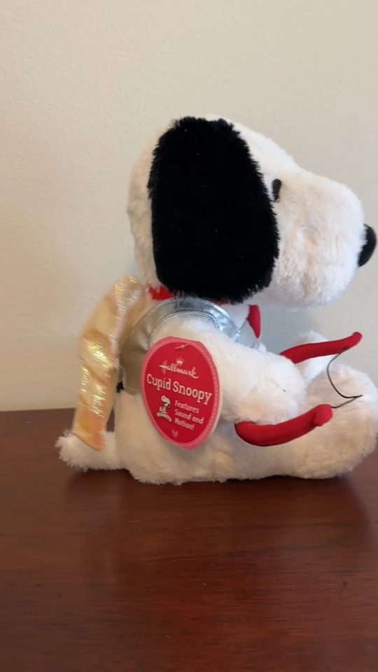 Snoopy Peanuts Plush Valentine Cupid Animated Hallmark Stuffed Animal 9 ...