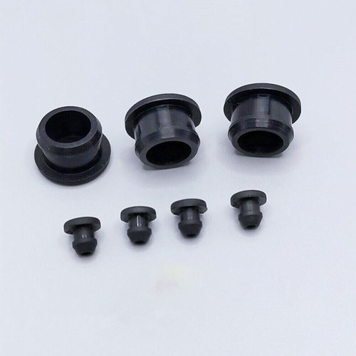 Black Snap-On Hole Plug Silicone Rubber Blanking Seal Bung Pipe Tube 2. ...