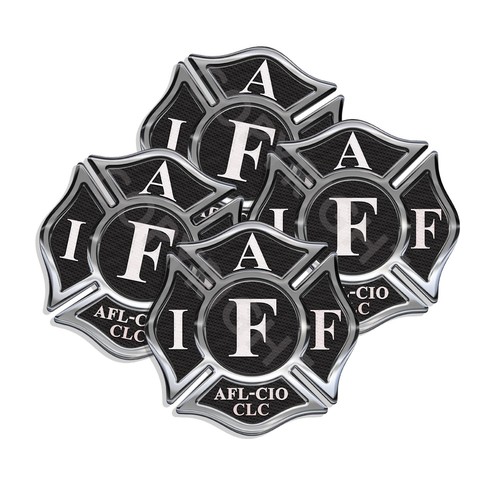 IAFF Sticker Decals 4 pack Firefighter Int'l Maltese Cross 2" wide ...