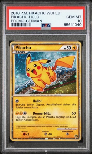 2010 PSA 10 Pikachu World Promo German German Pokemon Foil Card ...