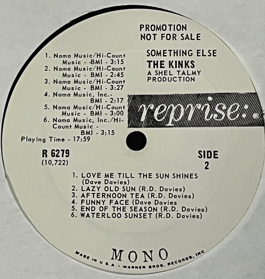 Something Else By The Kinks-RARE 1967 US Reprise PROMO-ONLY MONO LP! | eBay