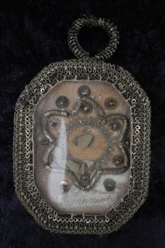 OLD ANTIQUE CATHOLIC 1ST CLASS RELIC RELIQUE RELIQUARY WITH IMAGE St ...