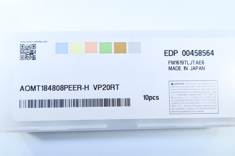 MITSUBISHI AOMT184808PEER-H VP20RT CARBIDE INSERTS DIA EDGE MILLING CNC ...