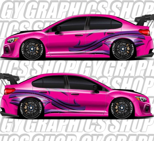 KANTAN-Livery Custom Racing Decals Drift Racing Door Banner JDM Side | eBay