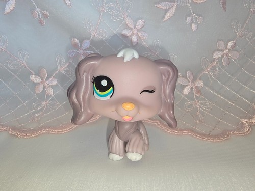 Littlest Pet Shop LPS #1373 Purple Gray Winking Cocker Spaniel Dog | eBay