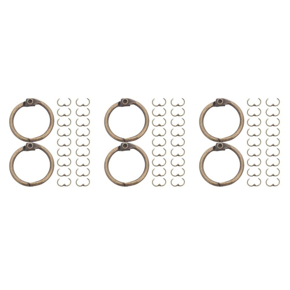 50pcs Metal Binder Rings: 20 Mm Book Key Rings Bulk For Index Cards ...
